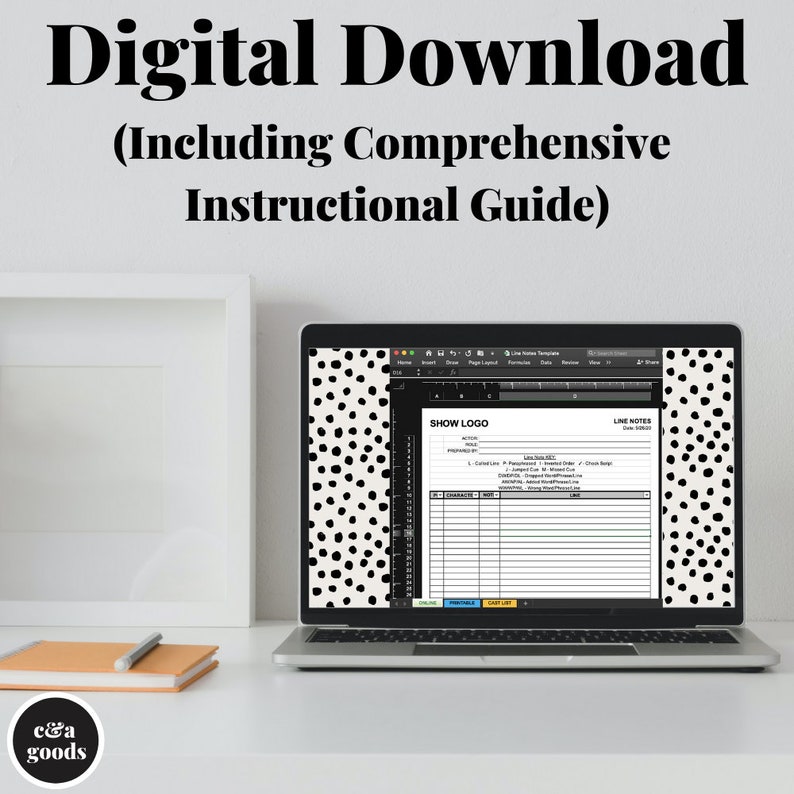 Stage Management Line Notes Excel Template - Etsy