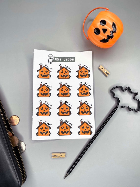 Spooky Home Rent Reminder Sticker Sheet Budget Planner Journal - Etsy