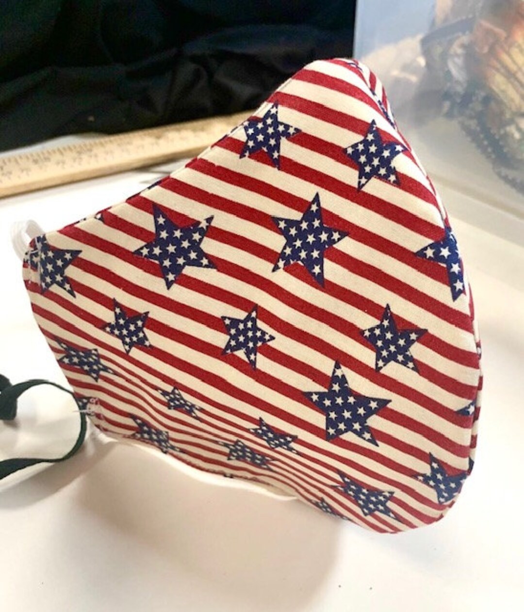 Stars and Stripes Face Mask, 4th of July, Independence Day, Red White ...