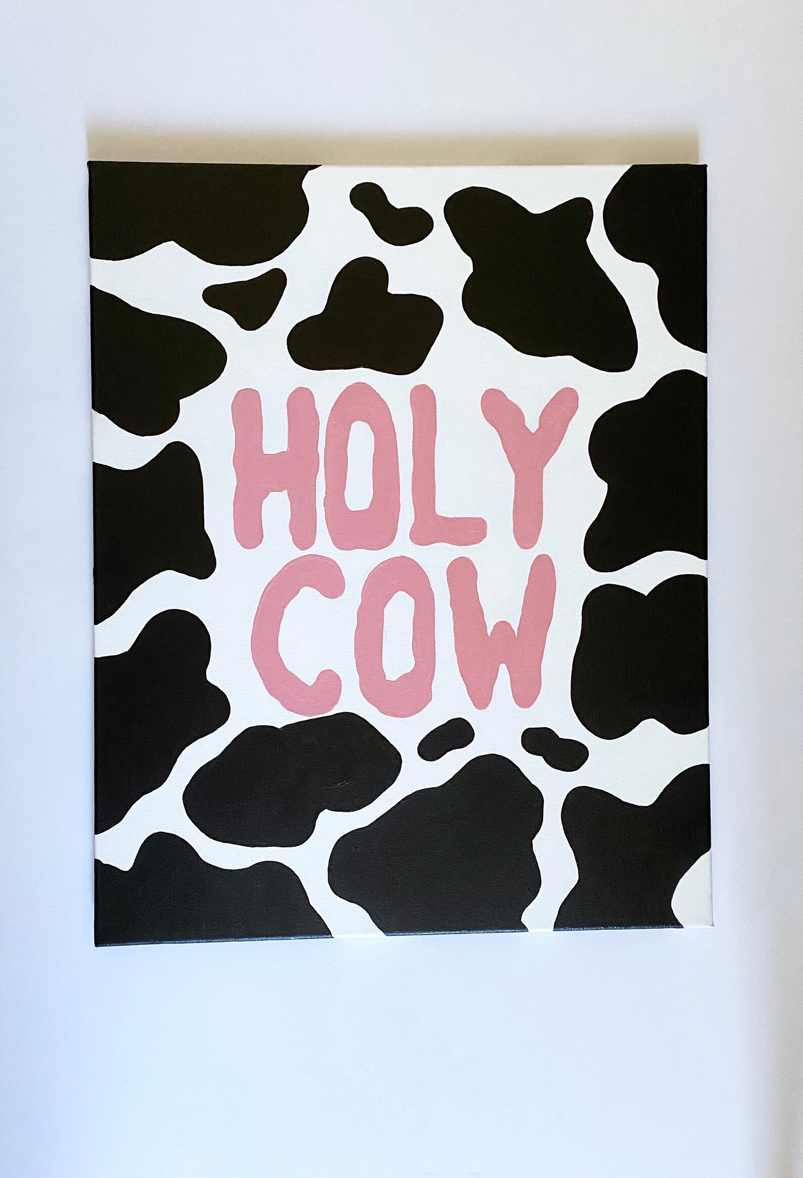Cow Print Original Painting Animal Print Canvas Painting | Etsy