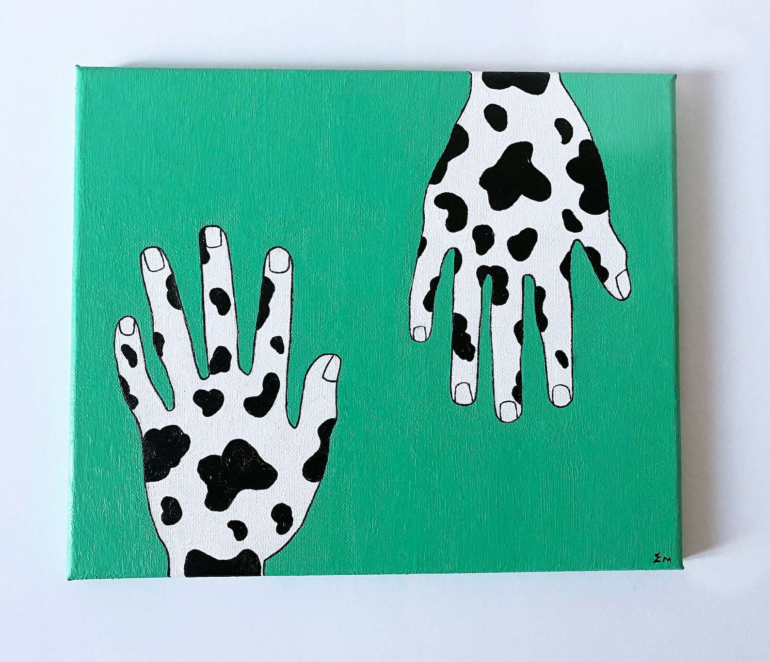 Cow Print Hands Original Painting Animal Print Pop Art - Etsy