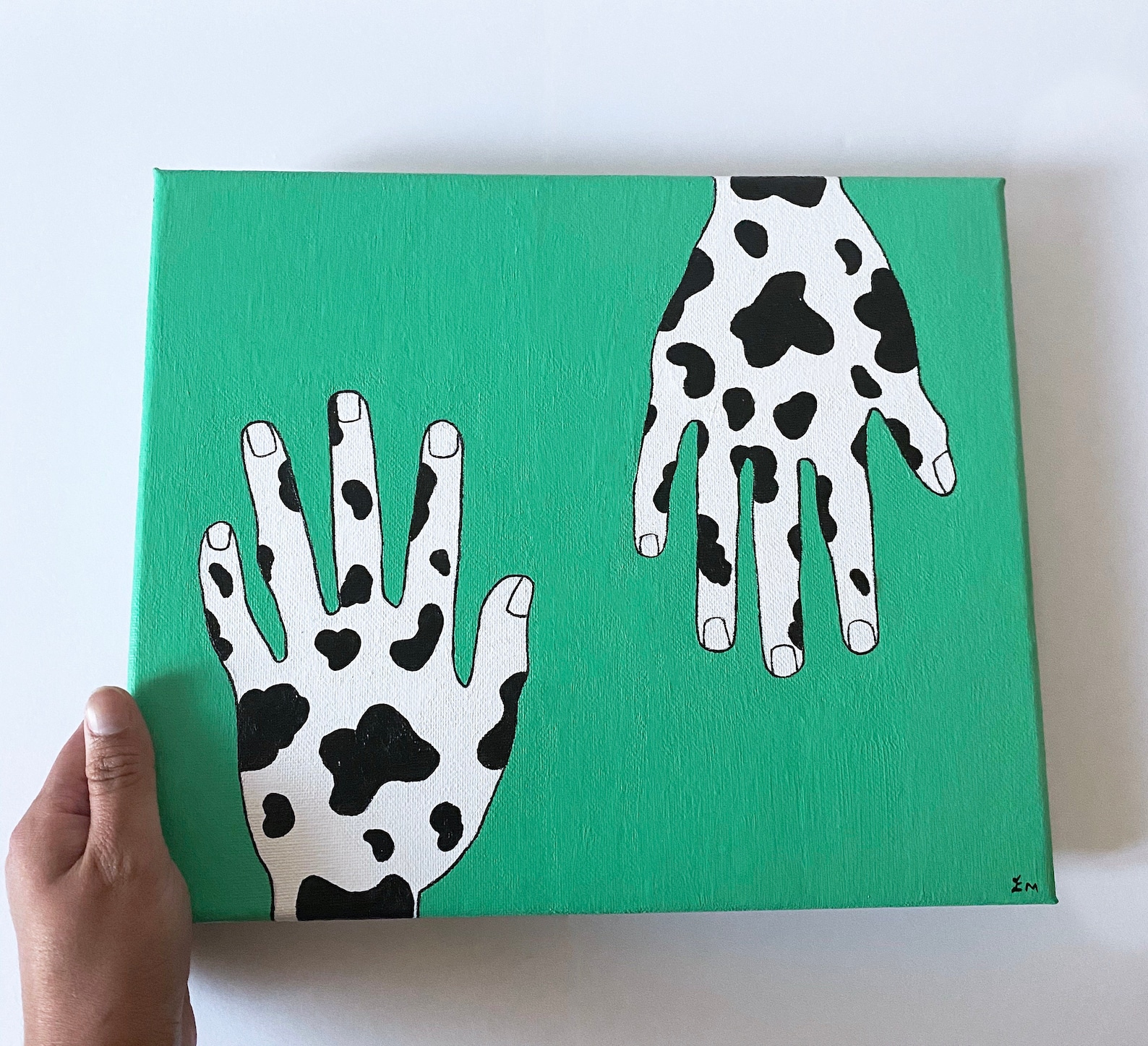 Cow Print Hands Original Painting Animal Print Pop Art - Etsy