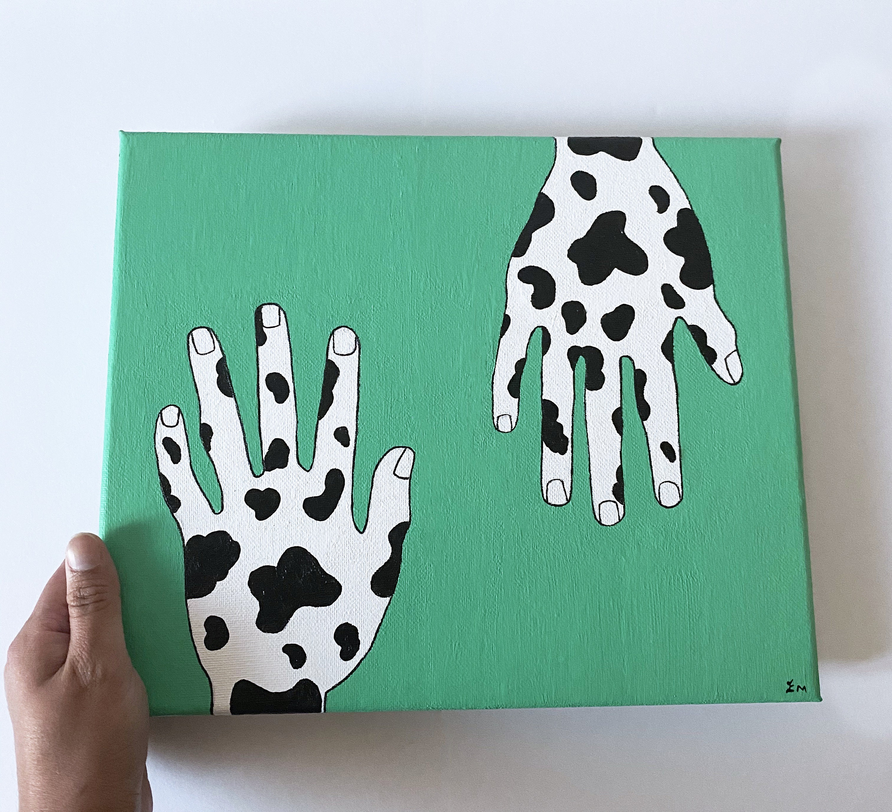 Cow Print Hands Original Painting Animal Print Pop Art - Etsy