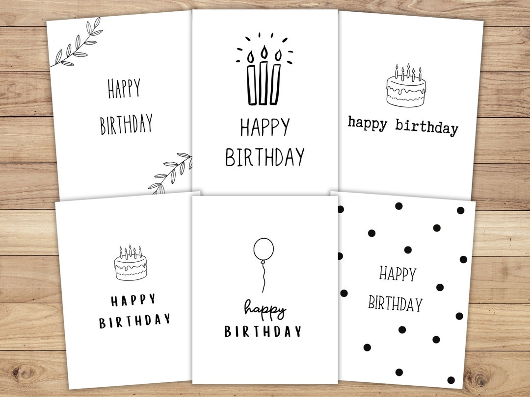 Minimalist Birthday Cards Variety Pack Pack of Birthday Cards ...