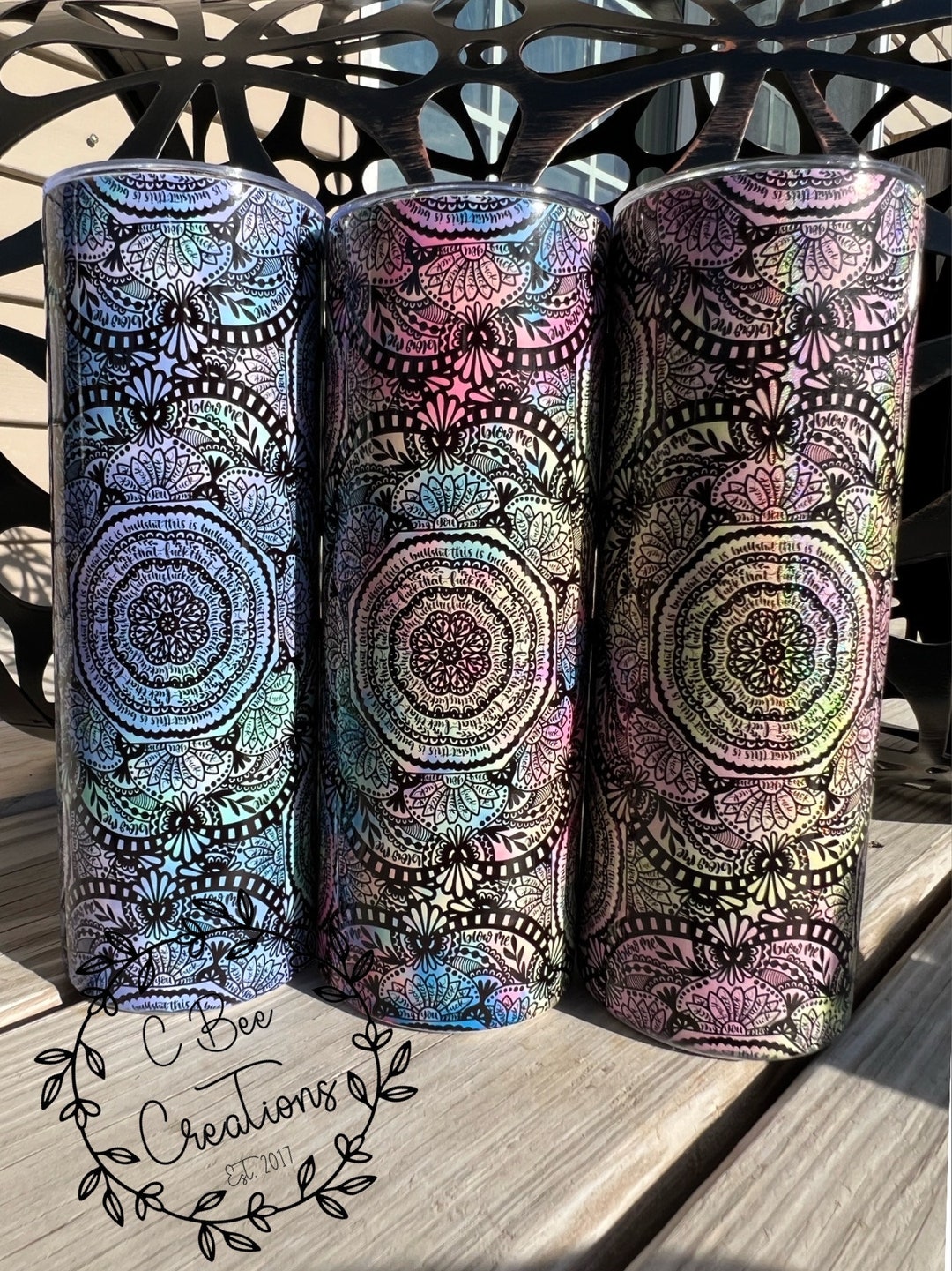 Curse Word Mandala Tumbler: 20oz/30oz Adult Stainless Steel Cup - Etsy