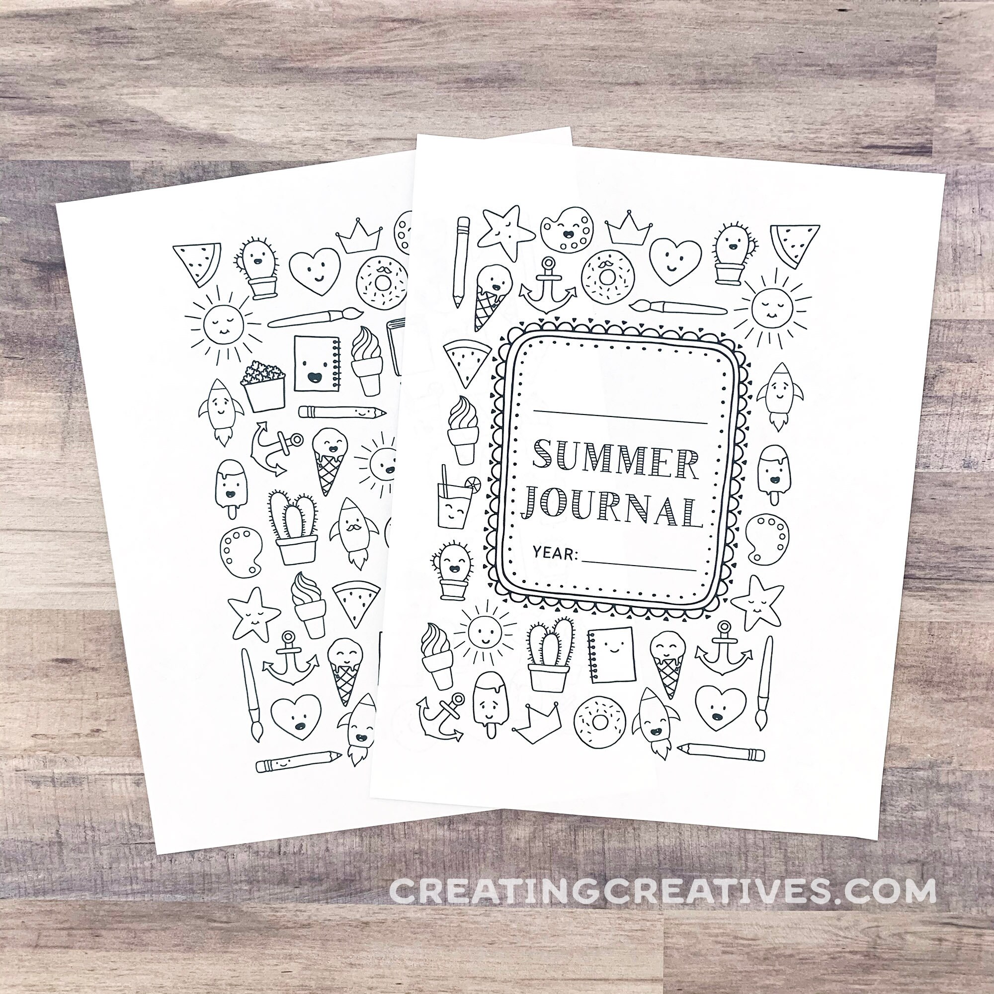 Kids Summer Printable Journal Cover & Writing Prompts - Etsy