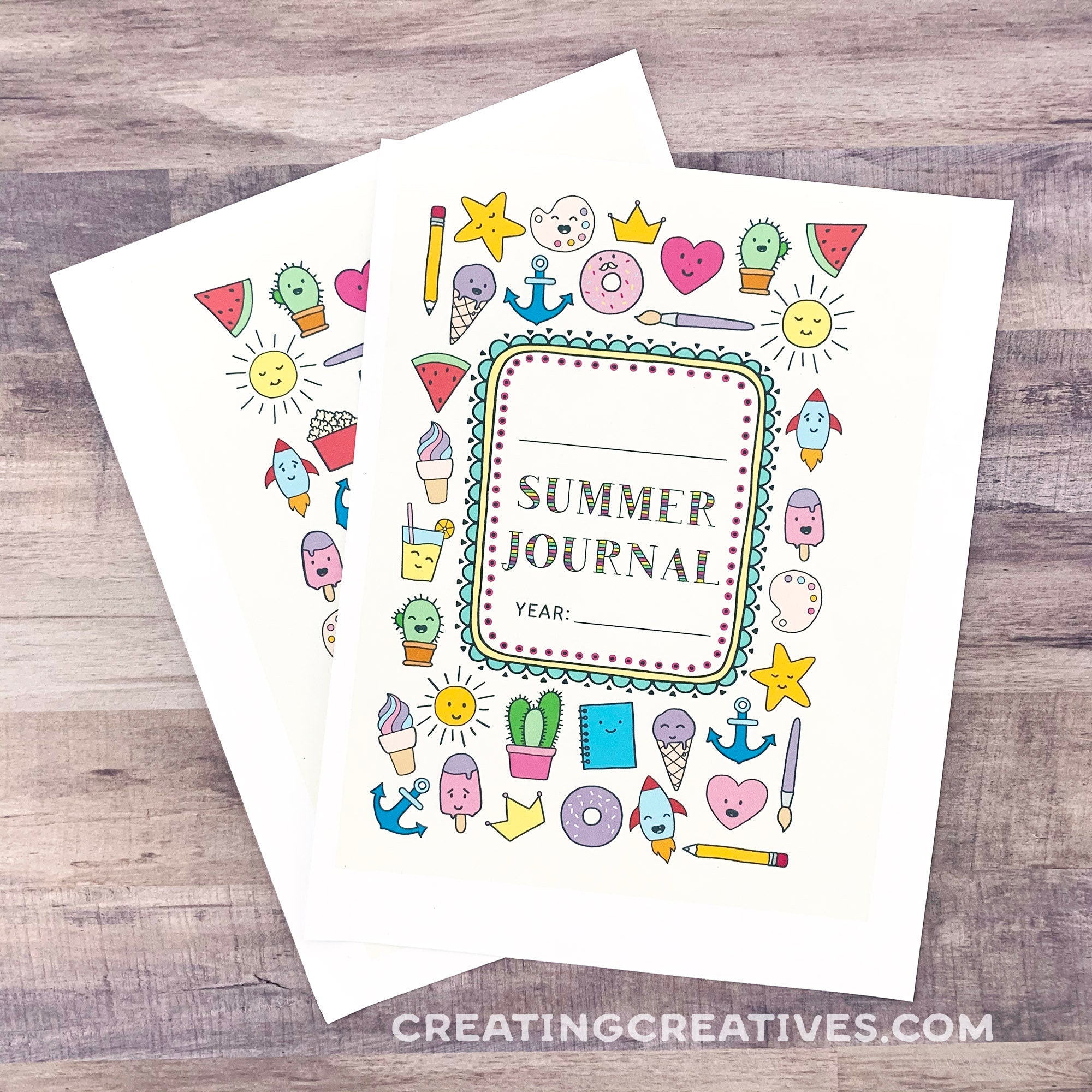 Kids Summer Printable Journal Cover & Writing Prompts - Etsy