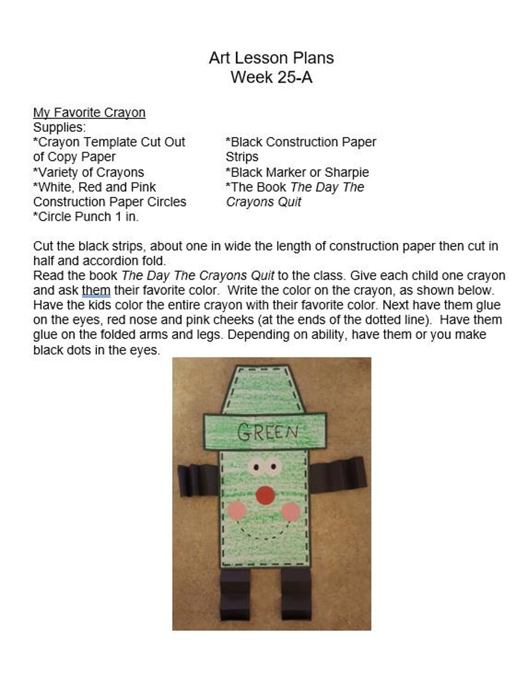 Yearly Preschool Art Lesson Plans 1st Version - Etsy