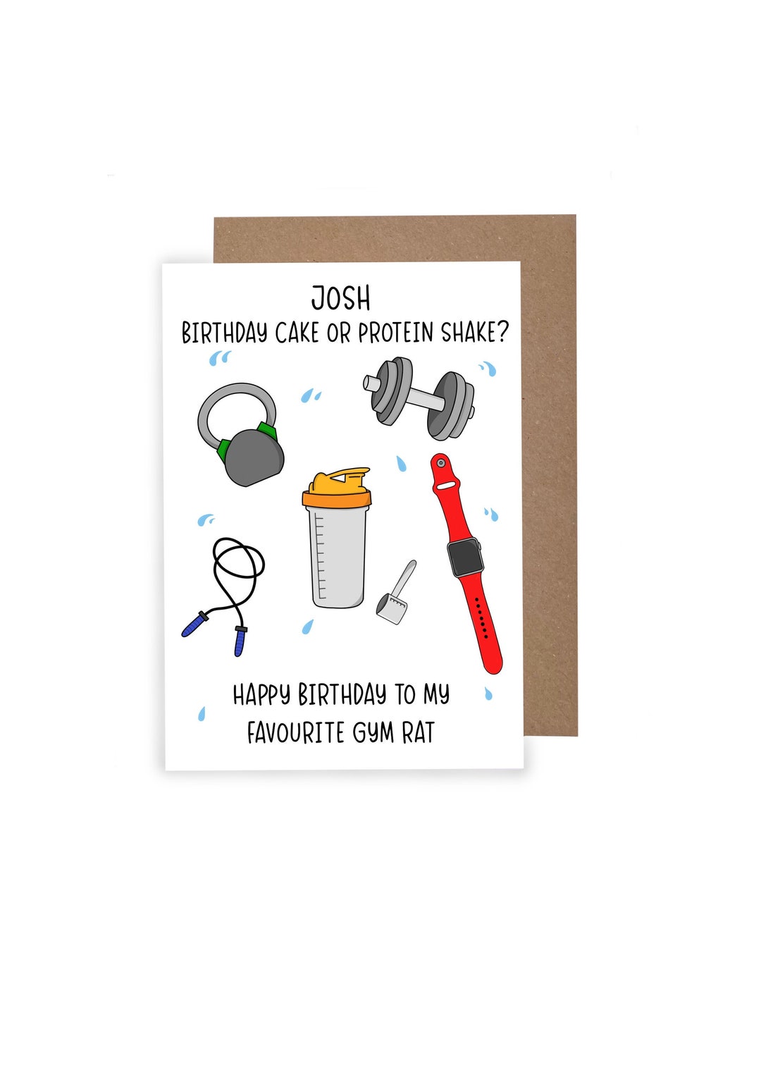 Gym Rat Birthday Card Birthday Cake or Protein Shake Funny - Etsy