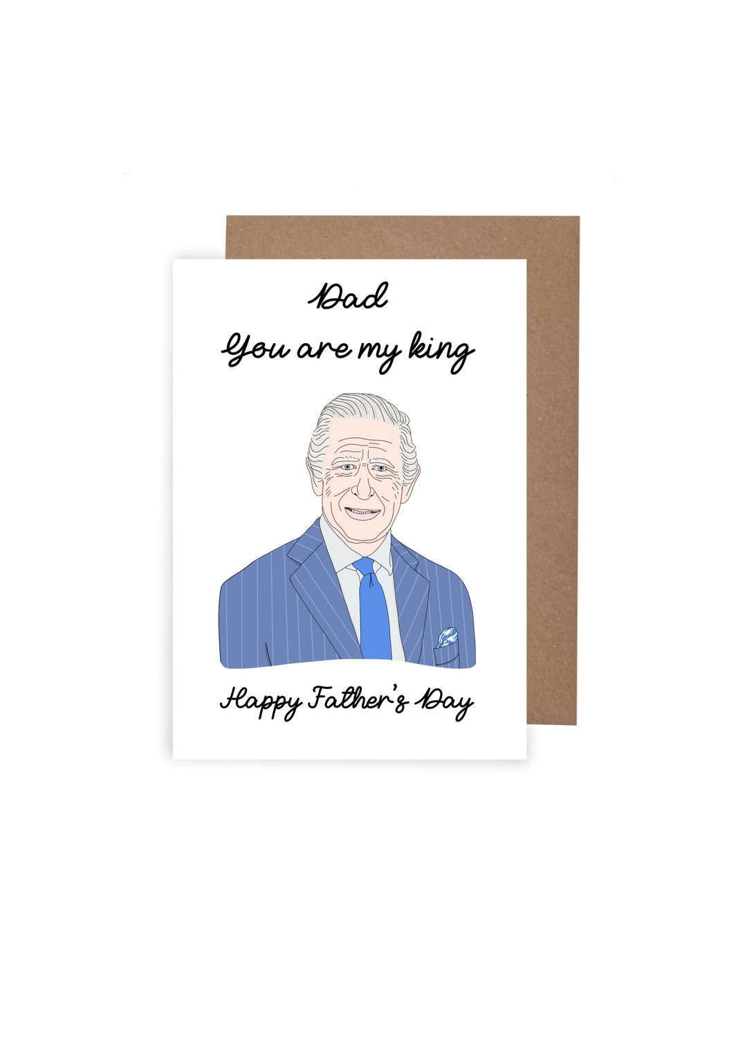 King Charles Inspired Father’s Day Card, Funny Card for Dad, King and ...