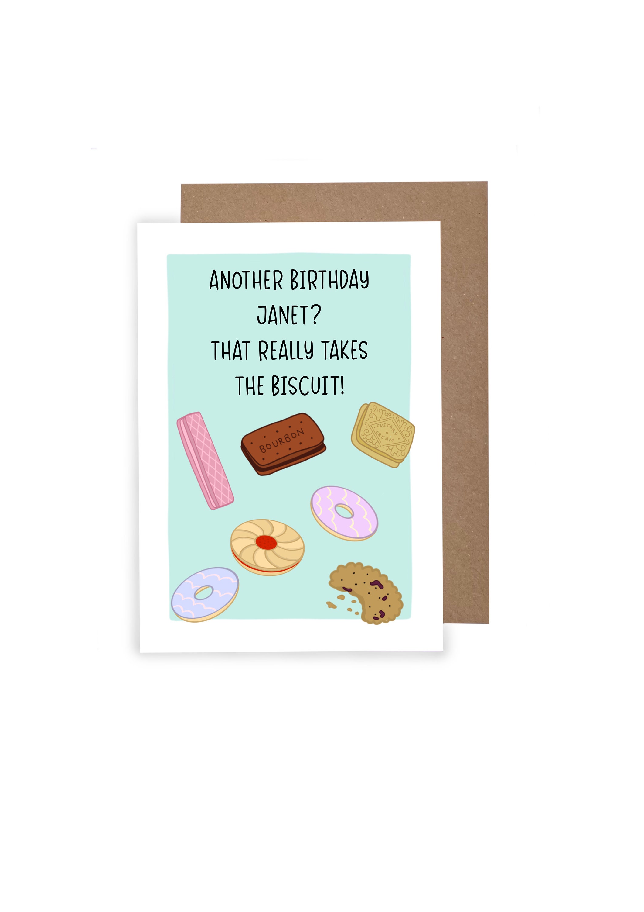 Funny Biscuit Birthday Card Personalised Gift Birthday Card - Etsy