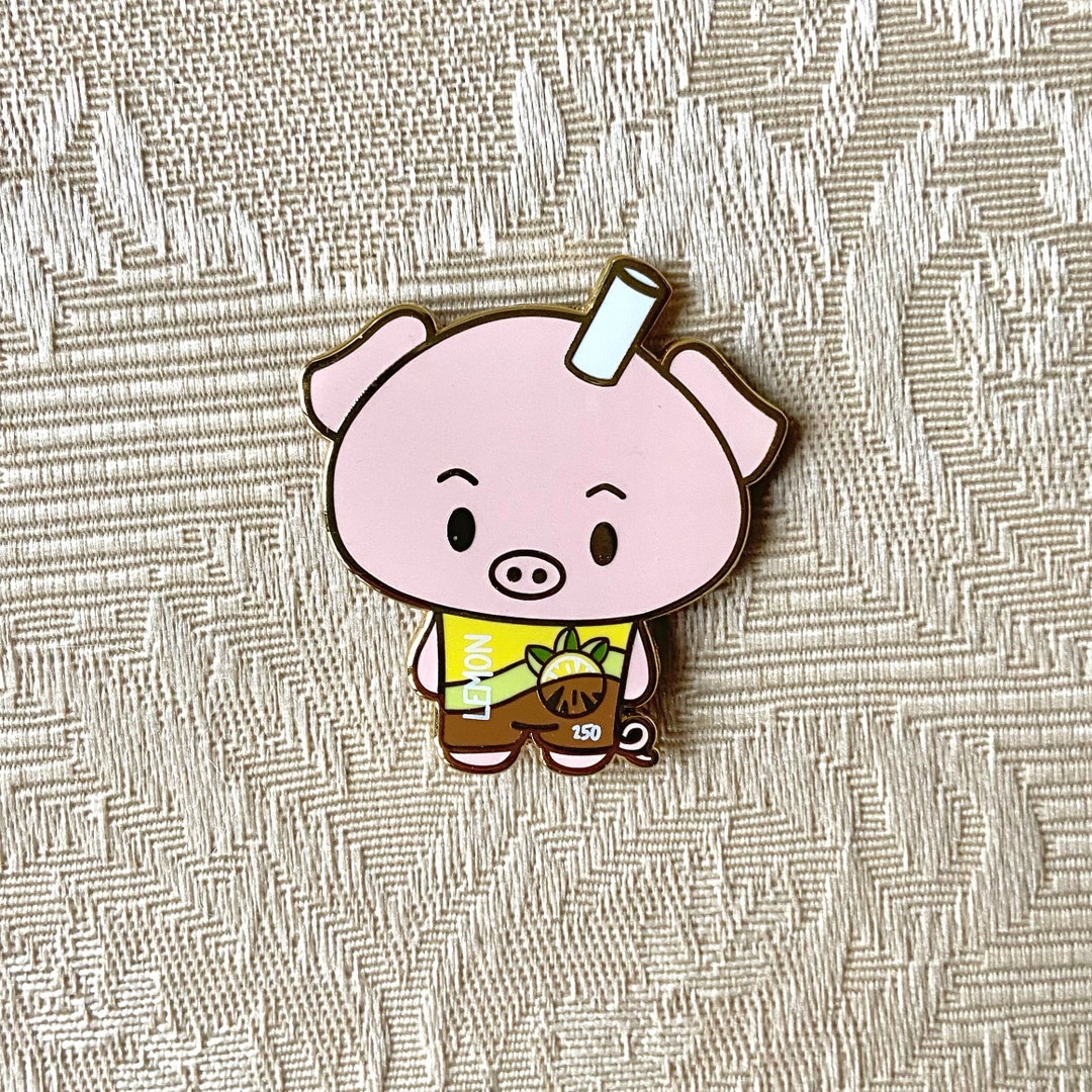 Lemon Tea Piggy Enamel Pin, Drink Pin, Pig, Beverage, Cute Pin - Etsy