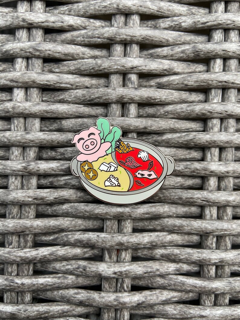 Hot Pig Pot Pin, Pig Enamel Pin, Cute Food Pin, Food Pin, Hot Pot, Pig ...