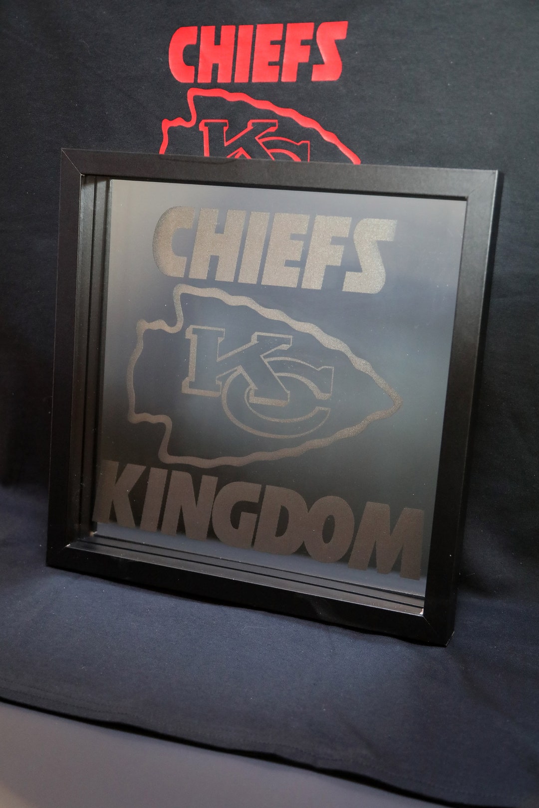 Chiefs "slogan" Shadowbox Mirror - Etsy