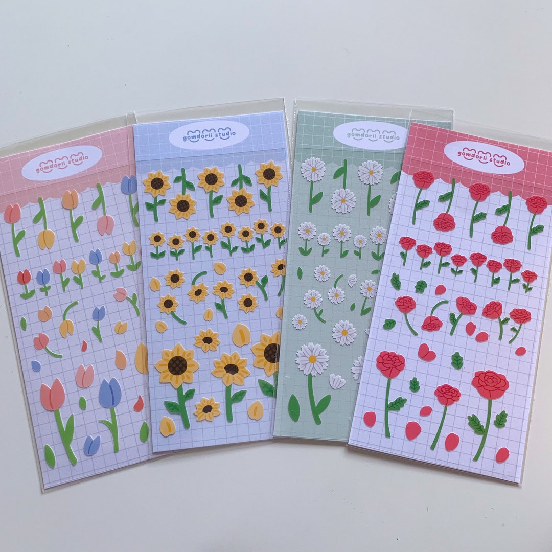 Flower Sticker Sheets - Etsy