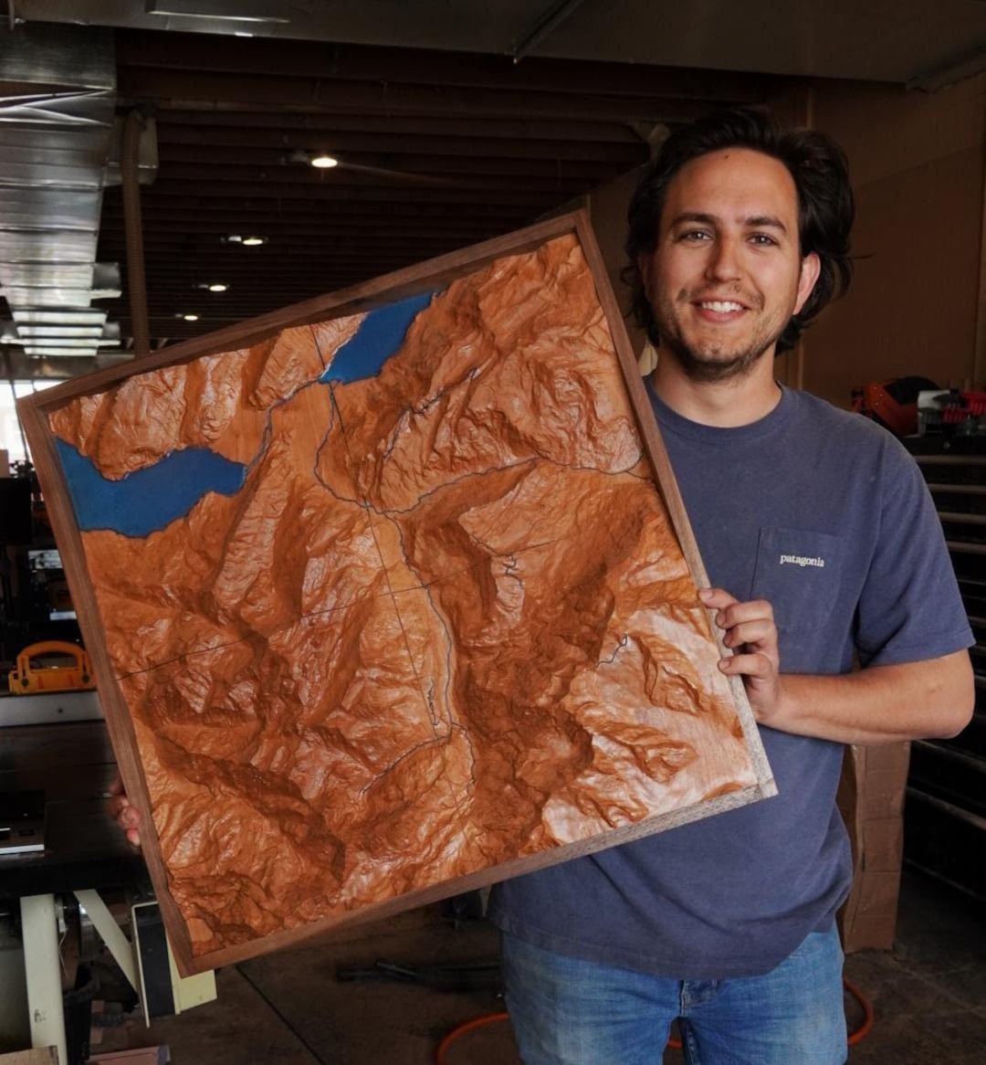 Custom Wooden 3D Topographic Map: Personalized Relief Art - Etsy
