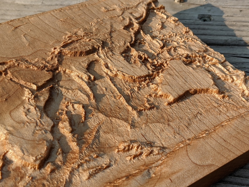 Earth Wooden Relief 3D Map World Elevation Map Topographic Map of Earth ...