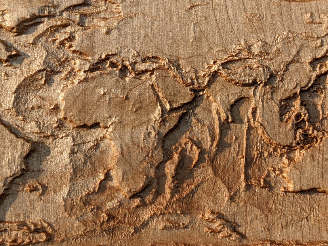 Earth Wooden Relief 3D Map World Elevation Map Topographic | Etsy