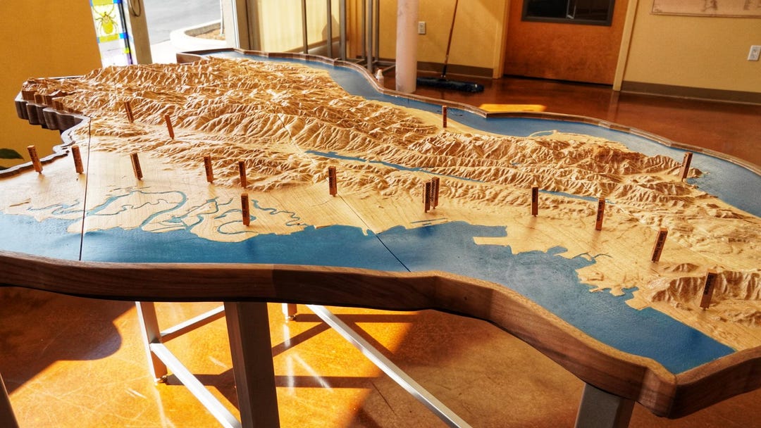 Custom Personalized Large Tiled Wooden Relief 3D Maps | Topographic Map ...