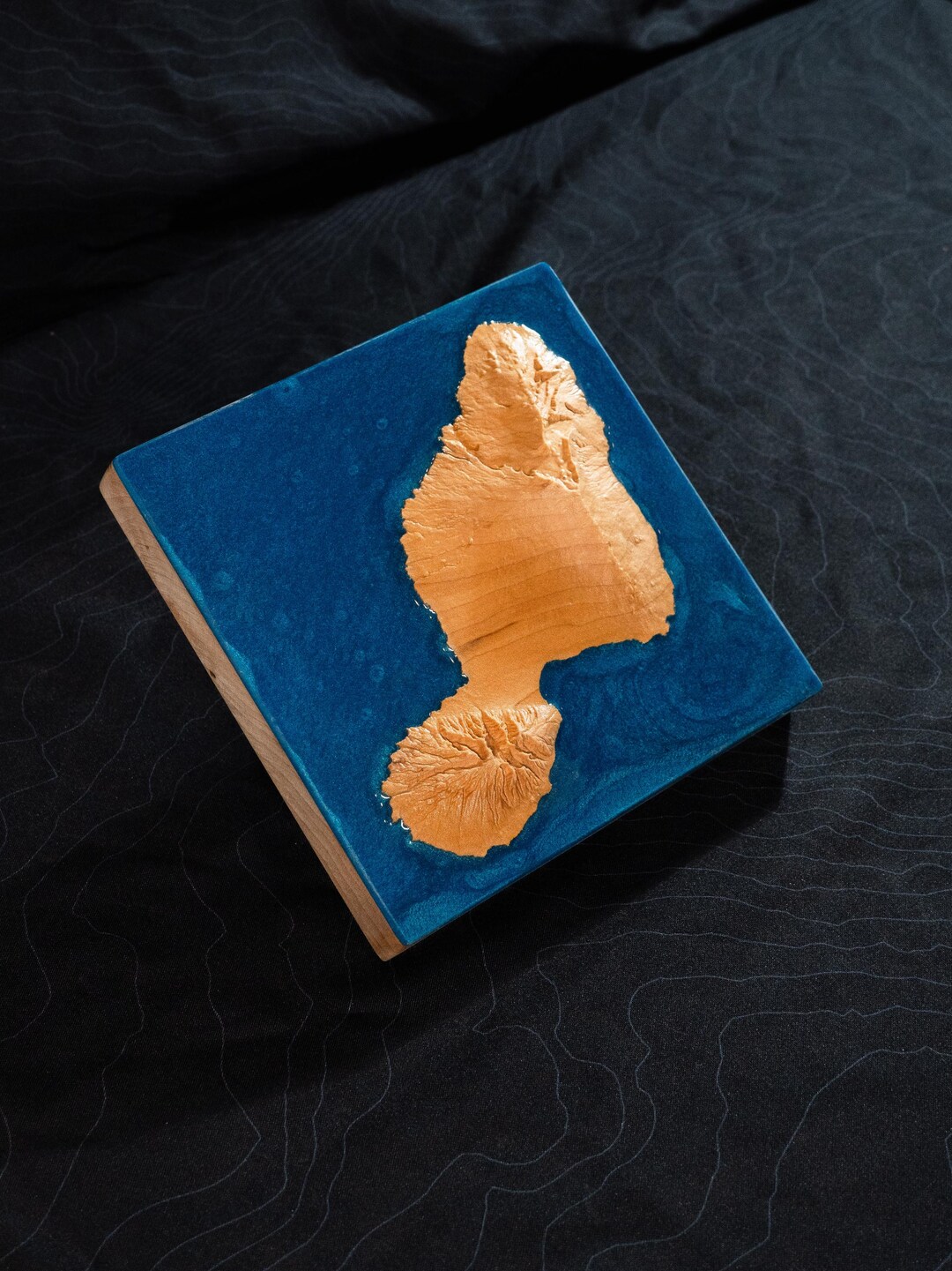 Maui Wooden 3D Topographic Map: Epoxy Resin Island Art - Etsy