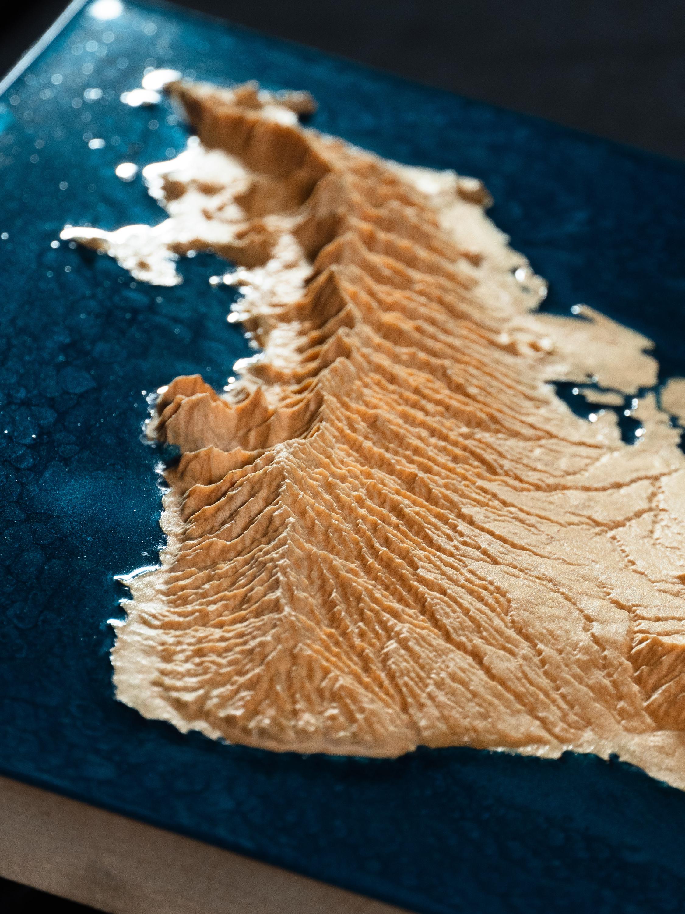 Maui Topographic Wood Map: 3D Elevation With Epoxy Resin - Etsy