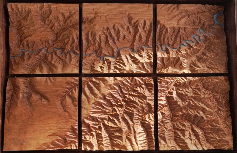 Custom Personalized Large Tiled Wooden Relief 3D Maps - Etsy