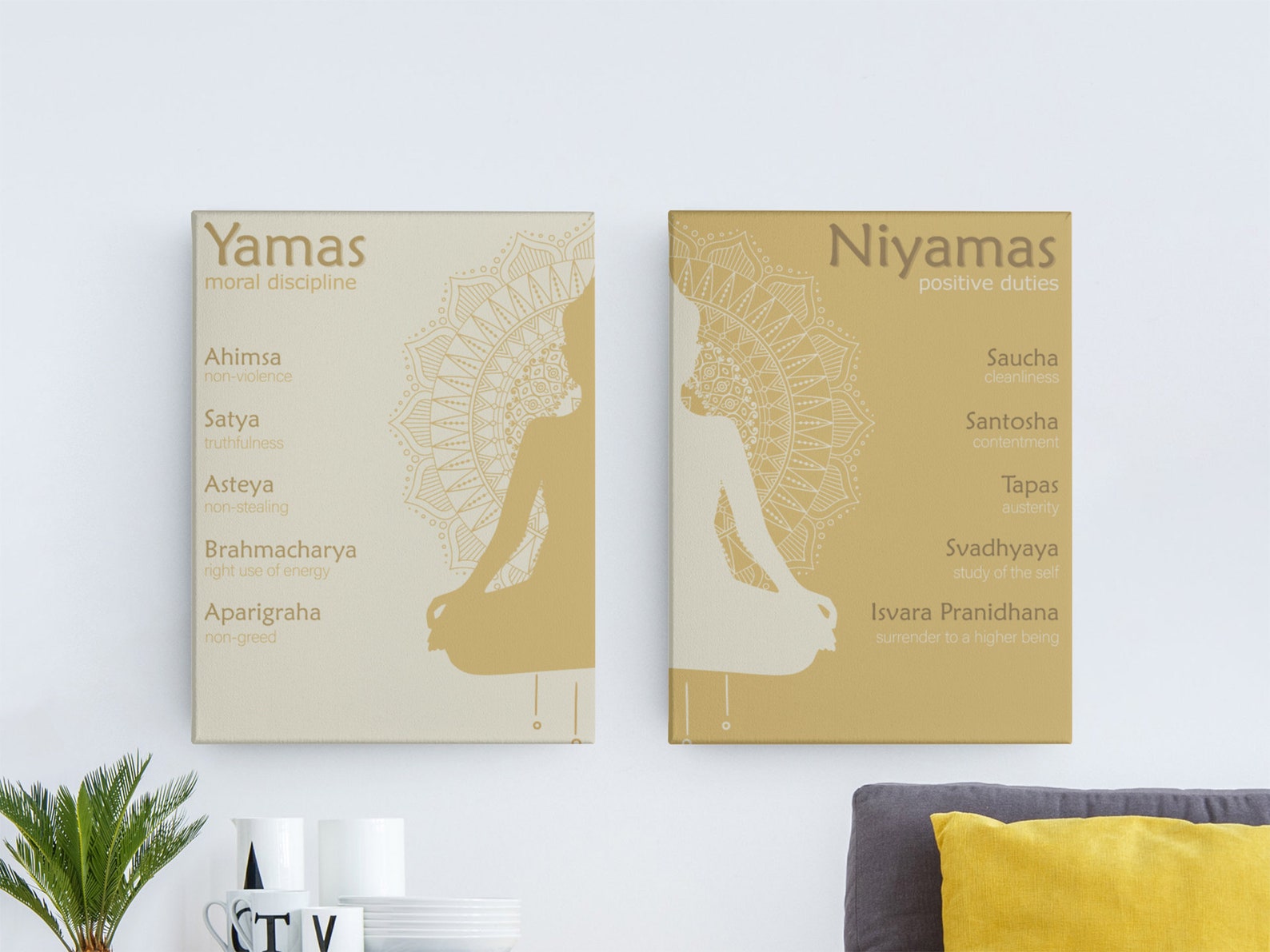 Yama and Niyama Poster Set Artwork Print Digital Download With - Etsy