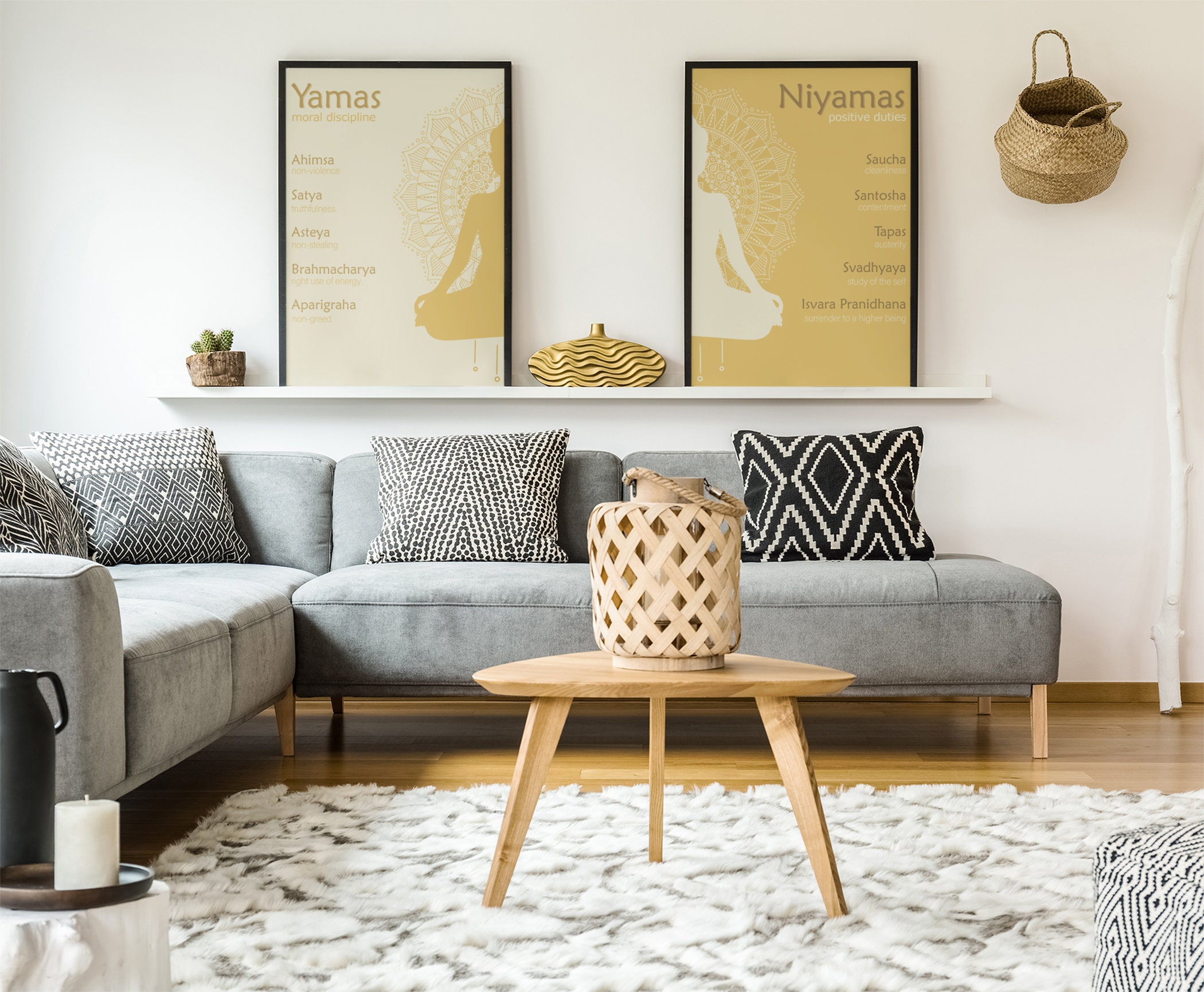 Yama and Niyama Poster Set Artwork Print Digital Download With - Etsy