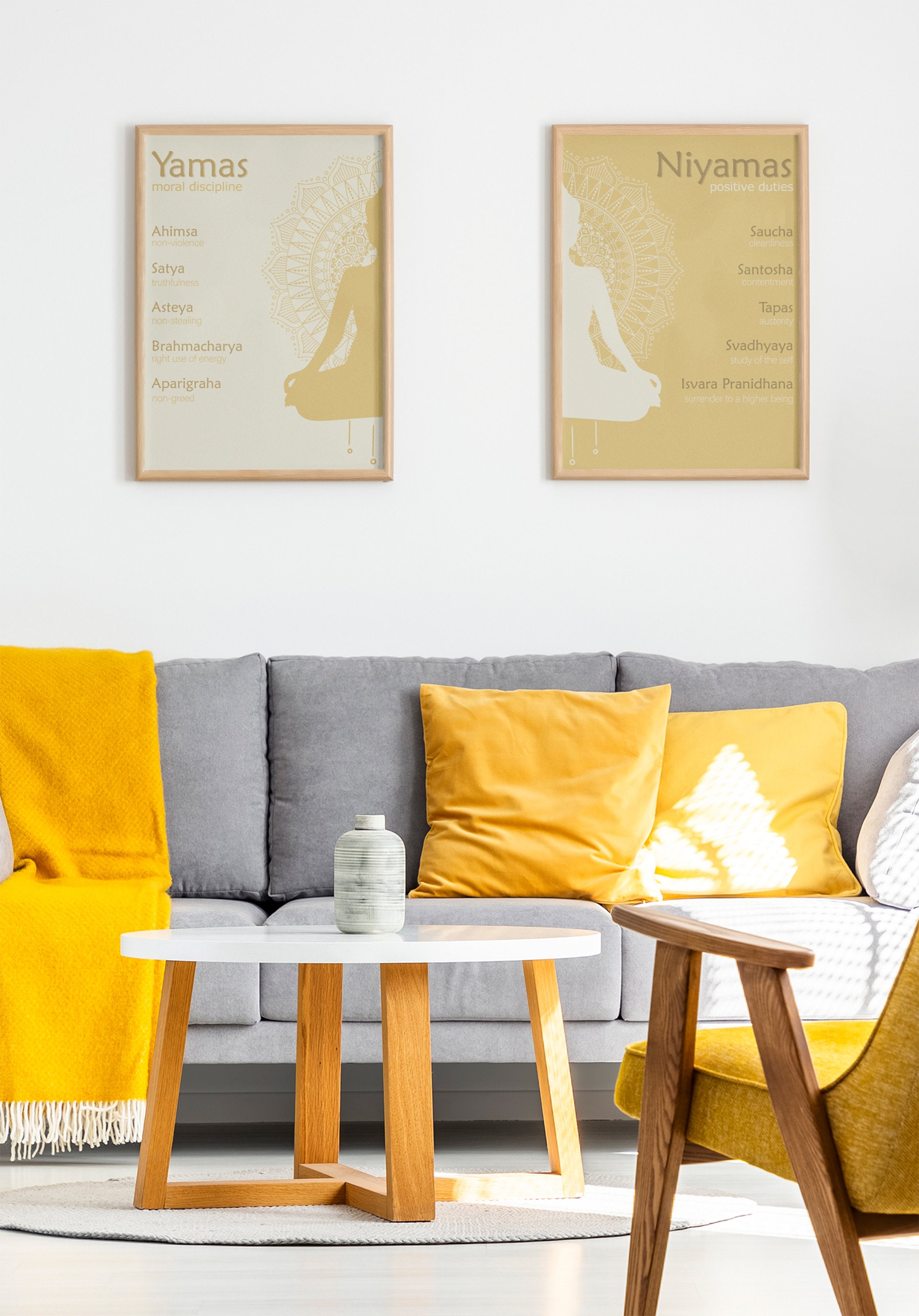 Yama and Niyama Poster Set Artwork Print Digital Download With - Etsy