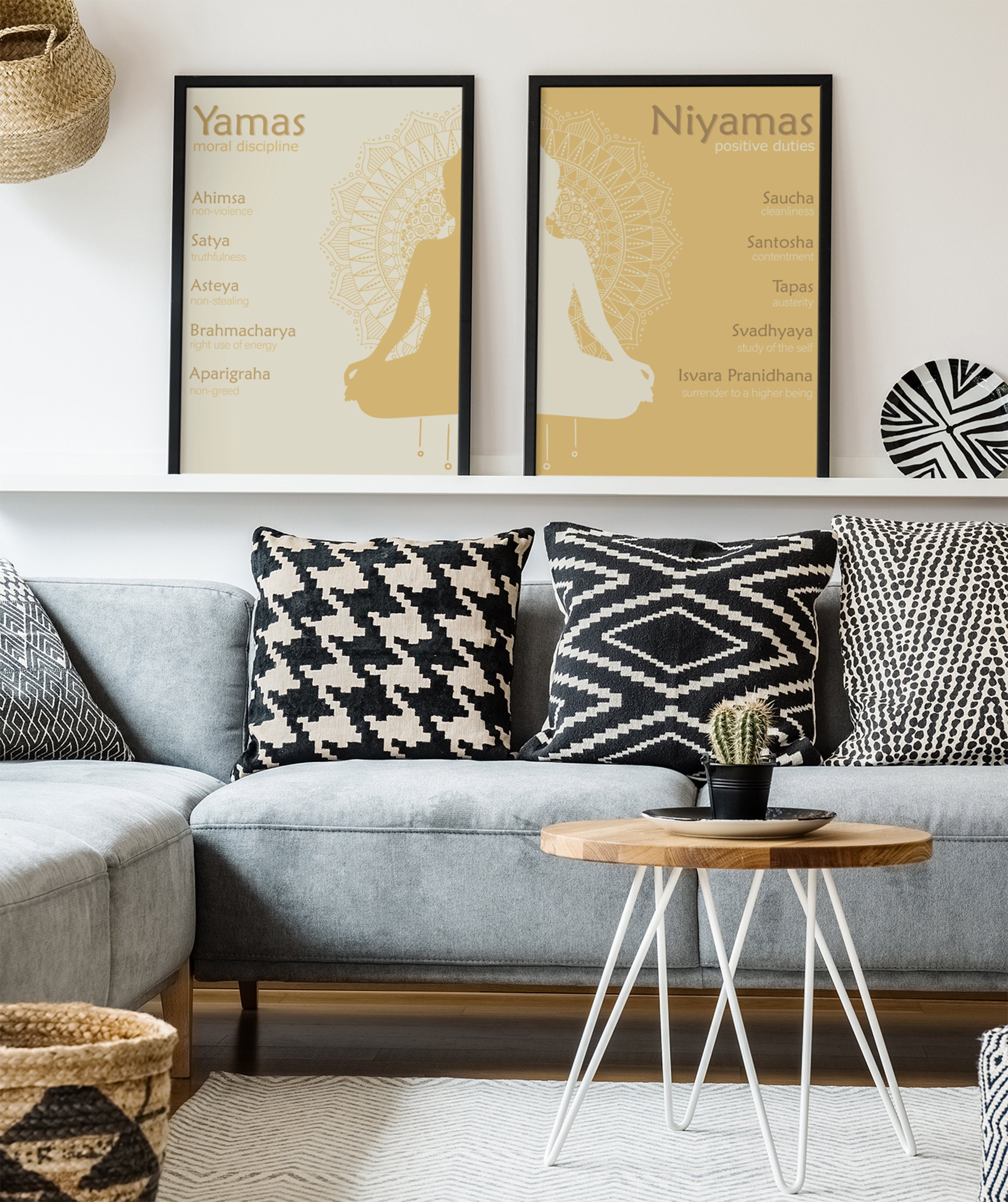 Yama and Niyama Poster Set Artwork Print Digital Download With - Etsy