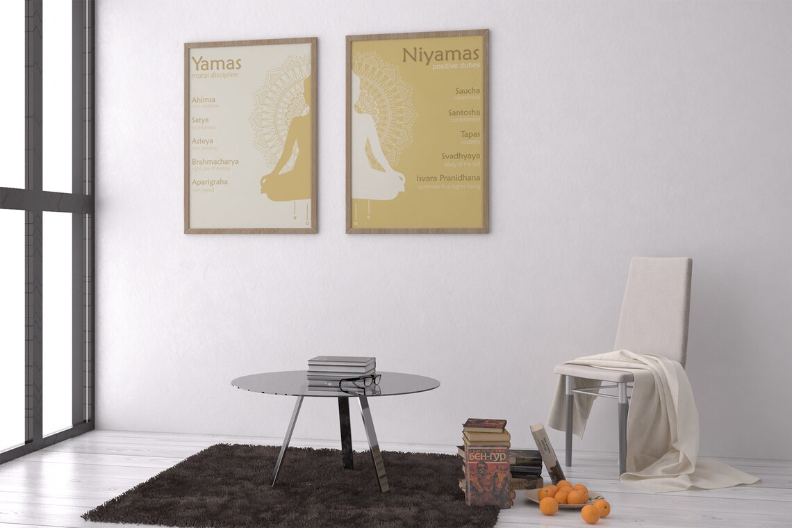 Yama and Niyama Poster Set Artwork Print Digital Download With - Etsy