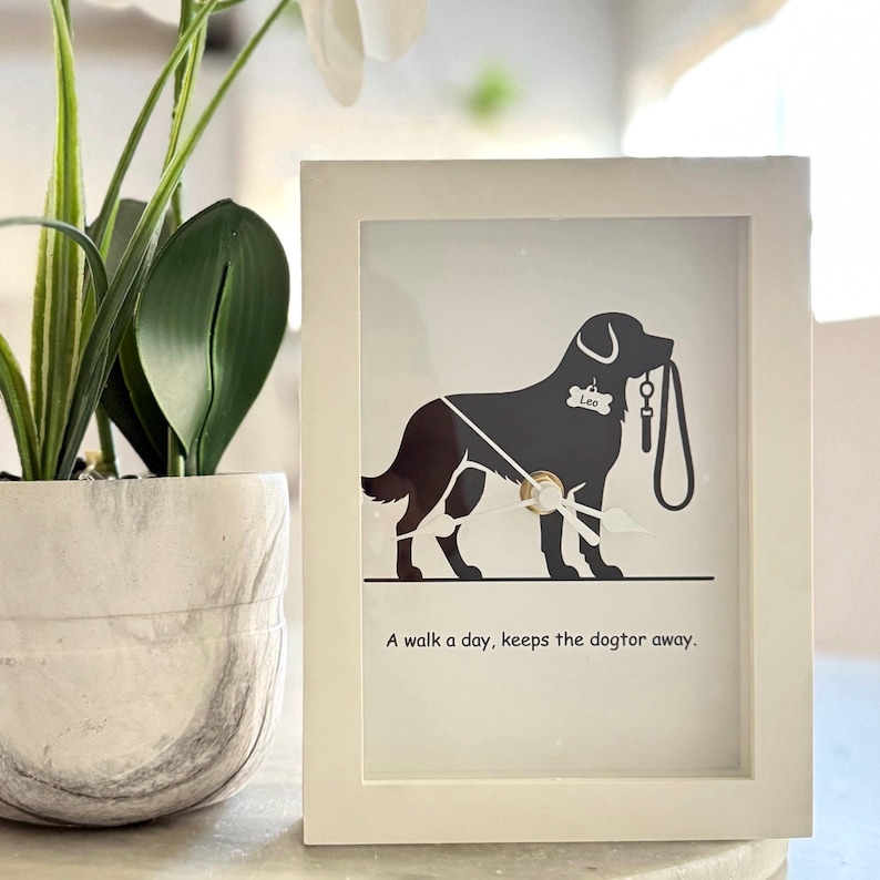 Personalized Wall and Desk Clock With Retriver Dog in Frame | for Dog ...