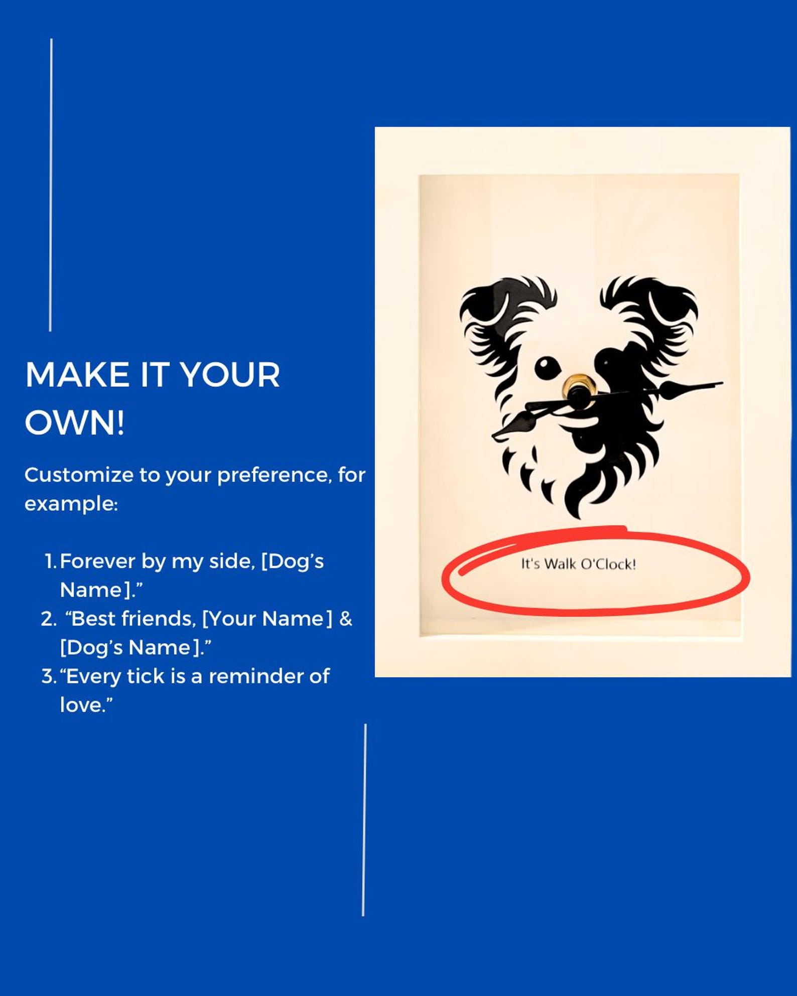 Personalized Wall/desk Clock With Chipoo Dog in Frame | for Dog Owner ...