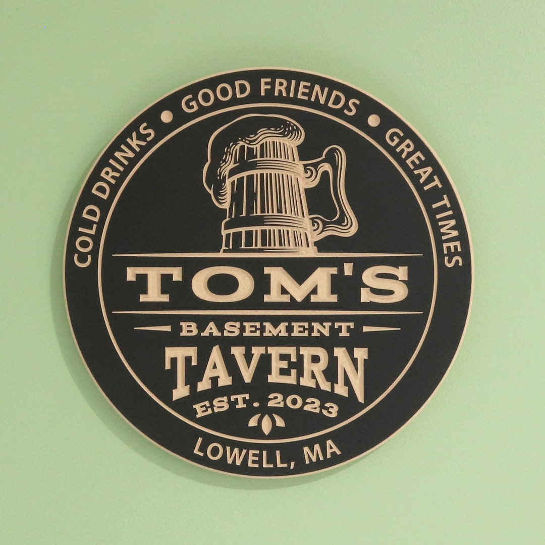 Tavern Bar Sign / Personalized Tavern Bar Sign / Carved Tavern - Etsy