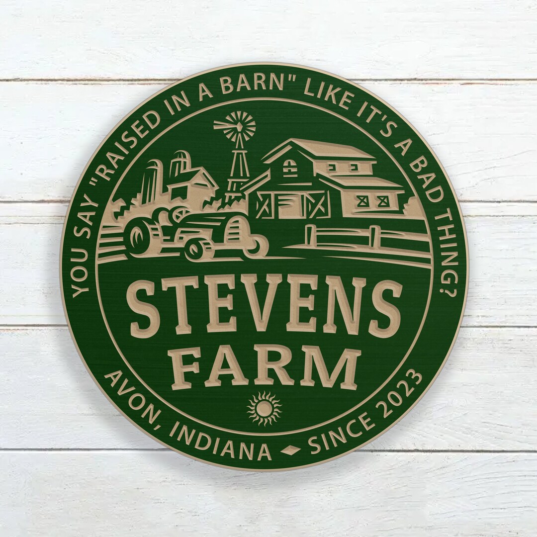 Farm Sign / Personalized Farm Garden Sign / Carved Wood Sign / Custom ...