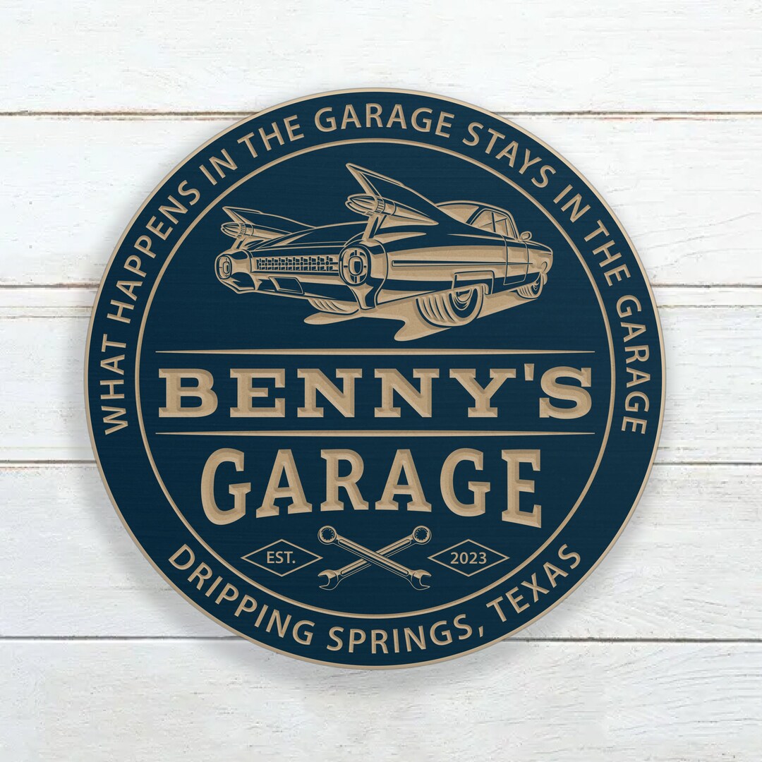 Garage Name Sign / Personalized Garage Sign / Carved Wood Sign / Custom ...