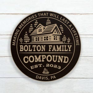 Compound Sign / Personalized Compound Cabin Sign / Carved Wood Sign ...