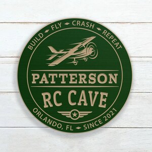 RC Airplane Sign / Personalized Radio Control Sign / Carved Wood Sign ...