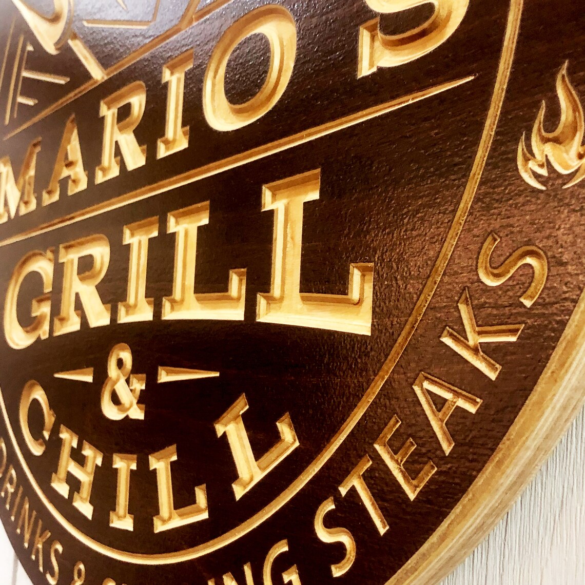 Grill And Chill Sign / Personalized Grill Sign / Carved Wood | Etsy