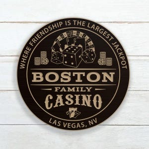 Casino Game Room Sign / Personalized Casino Sign / Carved Wood Sign ...