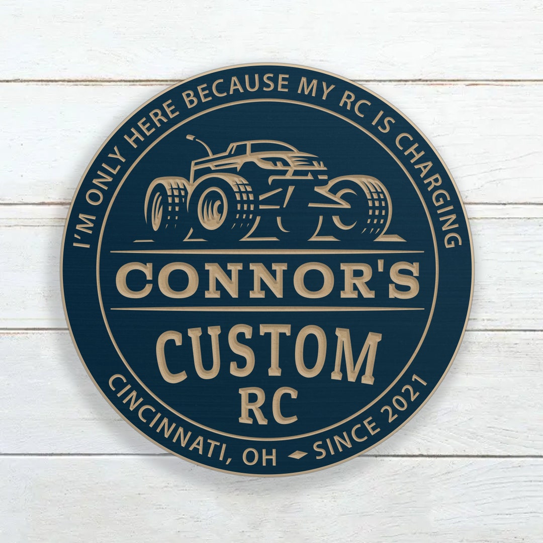 RC Truck Sign / Personalized Radio Control Sign / Carved Wood Sign ...