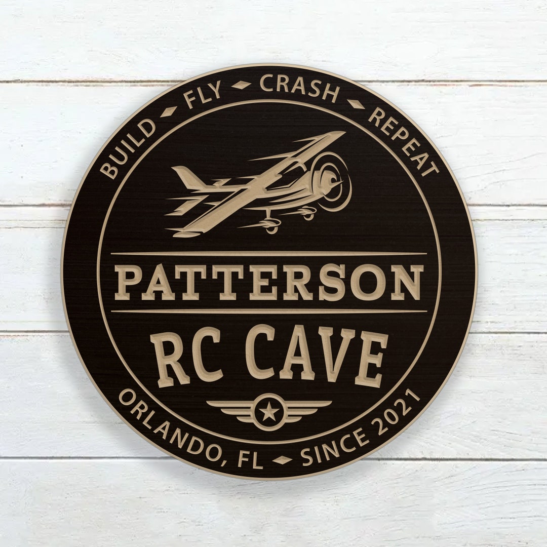 RC Airplane Sign / Personalized Radio Control Sign / Carved Wood Sign ...