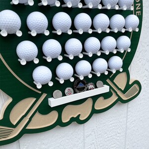 Golf Ball Display / Personalized Display for Golf Balls / Carved Wood ...