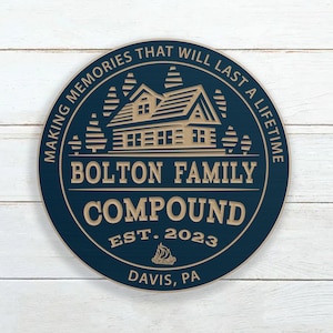 Compound Sign / Personalized Compound Cabin Sign / Carved Wood Sign ...