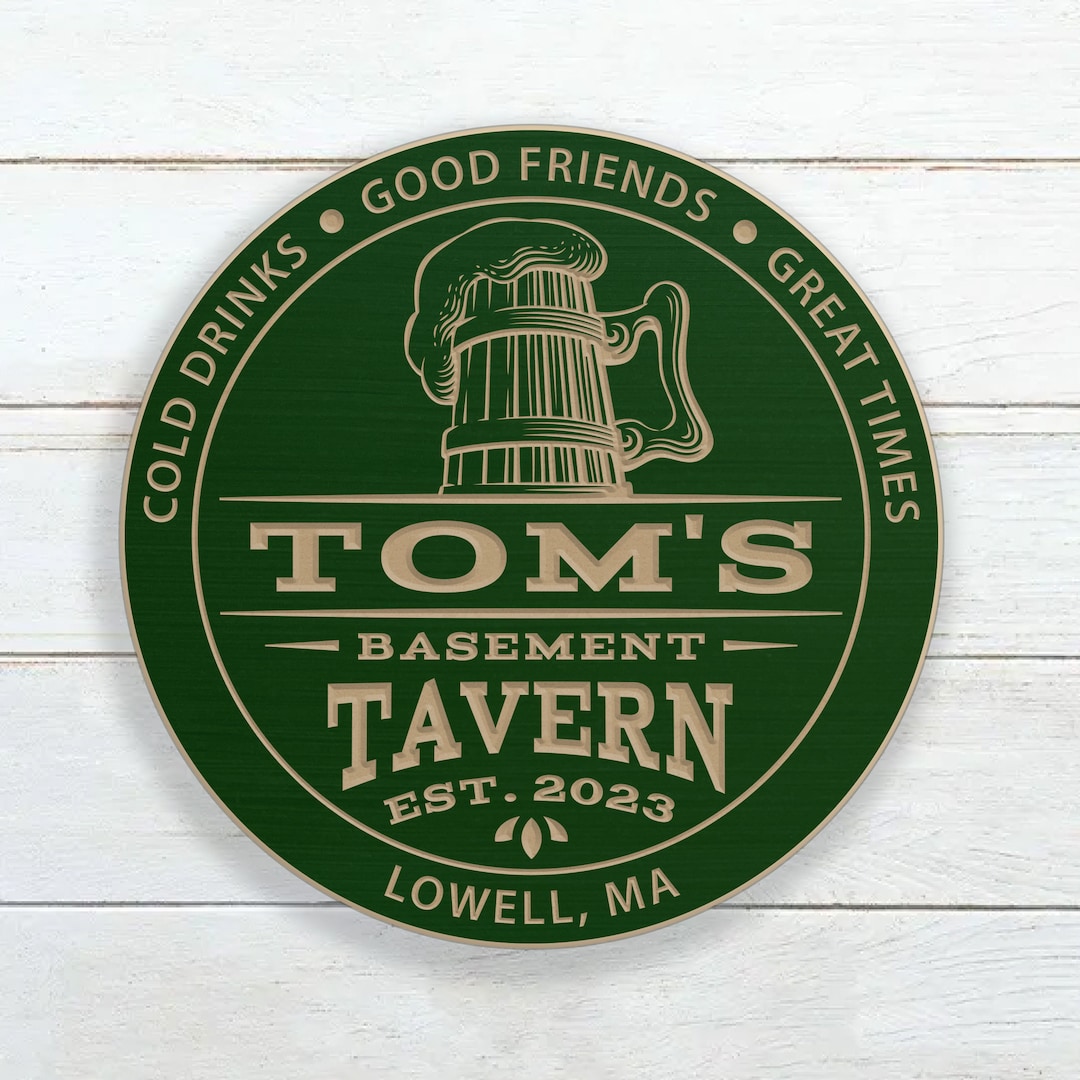 Tavern Bar Sign / Personalized Tavern Bar Sign / Carved Tavern Sign ...