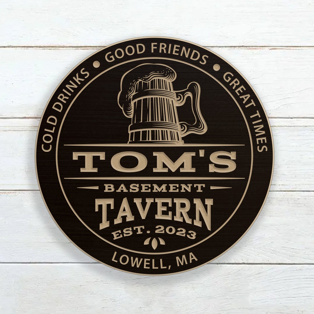 Tavern Bar Sign / Personalized Tavern Bar Sign / Carved Tavern Sign ...
