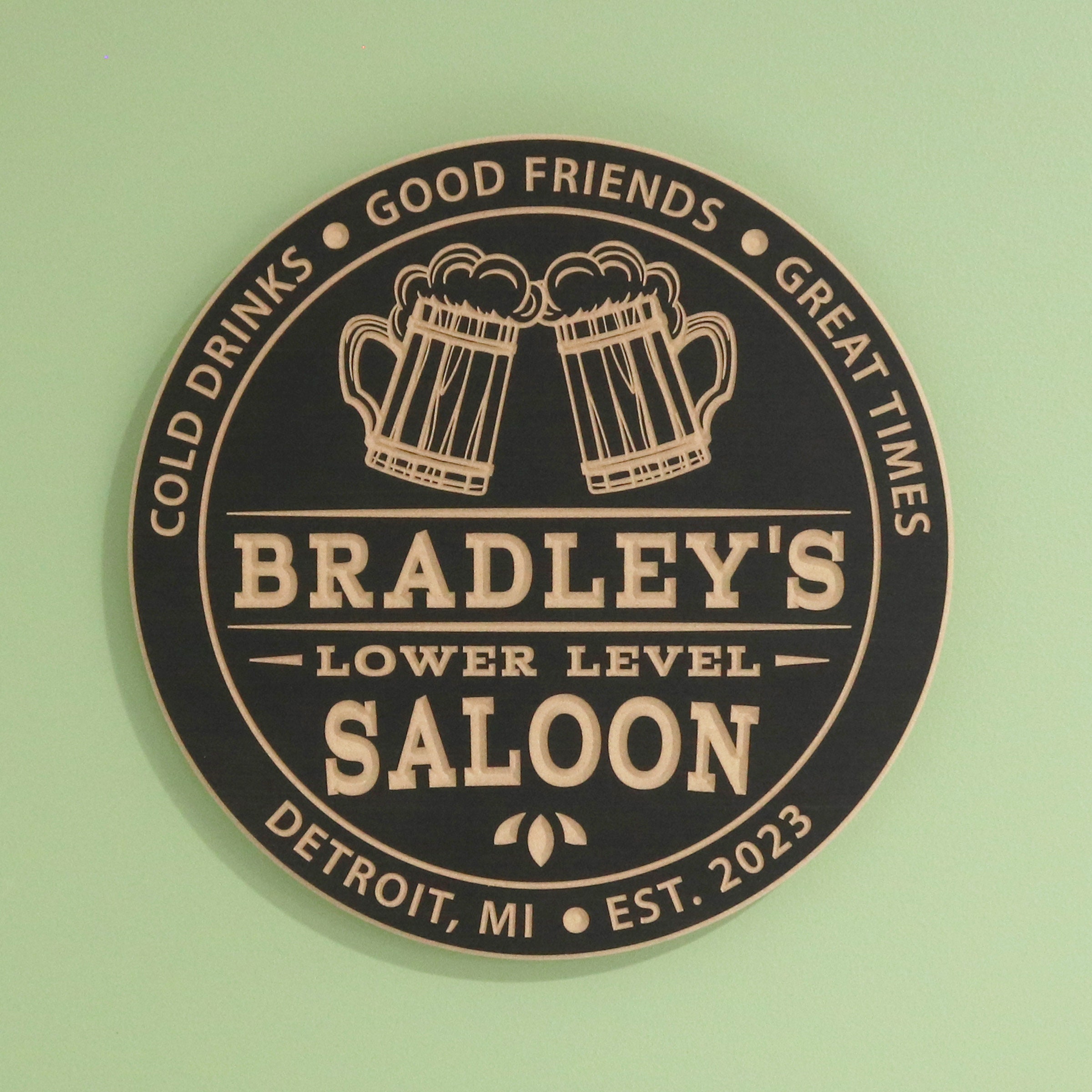 Personalized Lower Level Saloon Bar Sign