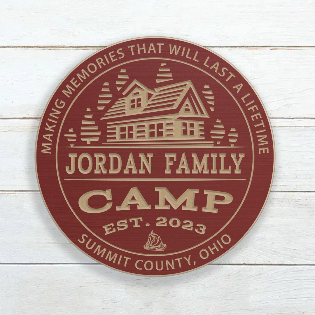 Camp Sign / Personalized Camp Cabin Sign / Carved Wood Sign / Custom ...