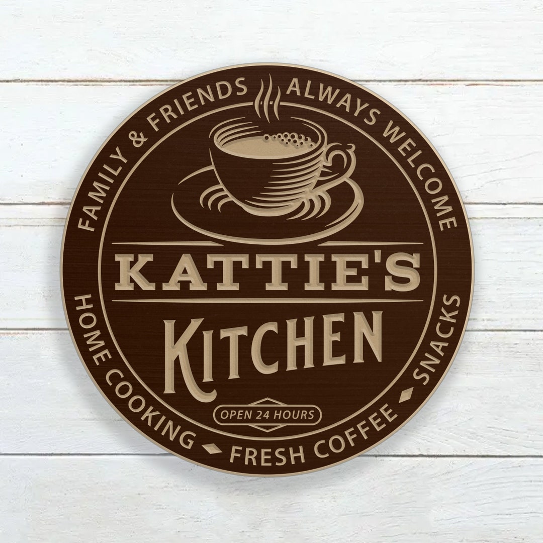Kitchen Sign / Personalized Kitchen Sign / Carved Wood Sign / Custom ...
