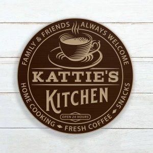 Kitchen Sign / Personalized Kitchen Sign / Carved Wood Sign / Custom ...